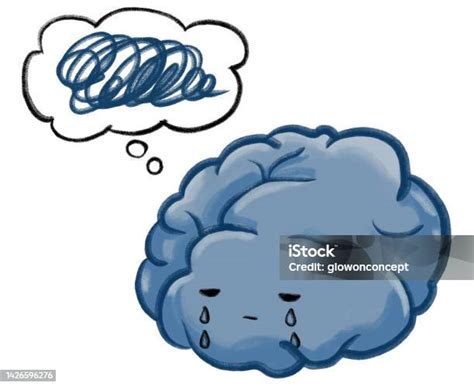 뇌 삽화 우울증 정신 건강 문제 추상적 인 사슬과 화학 문제로 고통 받음 건강관리와 의술에 대한 스톡 벡터 아트 및 기타 이미지 건강관리와 의술 뇌 말풍선 Istock