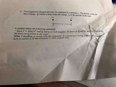 Solved Ing Two Negatively Charged Particles Are Separated By