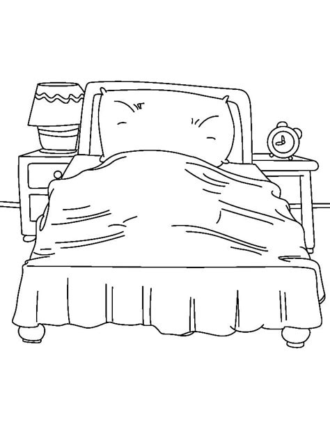 Bed Coloring Page