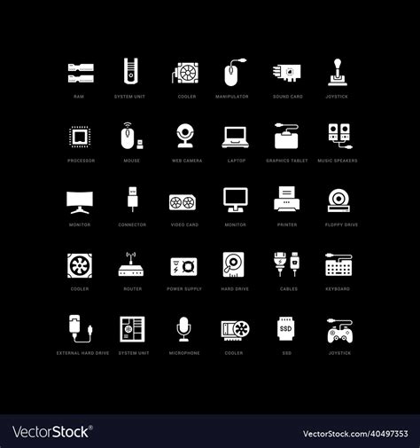 Set Of Simple Icons Hardware Royalty Free Vector Image