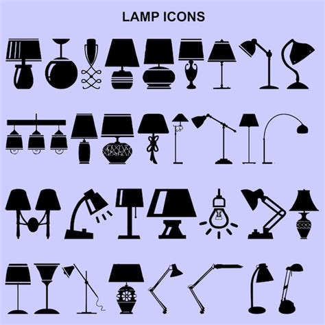 Premium Vector Set Of Lamp Icons Vector Premium Vector Set Of Lamp Icons Vector
