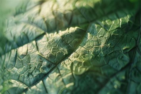 Sunlit Green Leaf Texture Premium Ai Generated Image