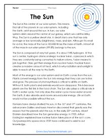 Solved The Solar System The Sun Understanding Main Ideas