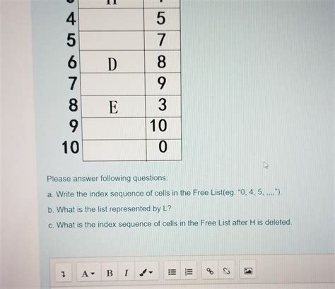 Solved A Cursor Implementation Of A Linked List Is Given