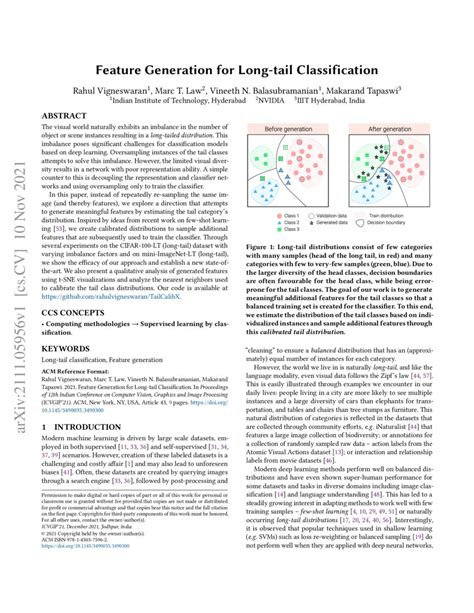 Feature Generation For Long Tail Classification Deepai