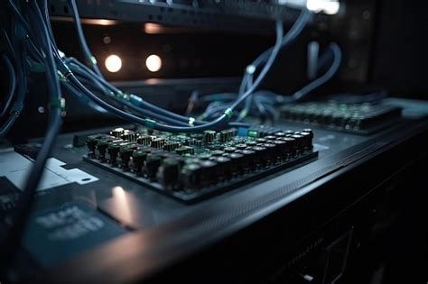 Premium Ai Image Network Cables Connected Into Switches Generative Ai