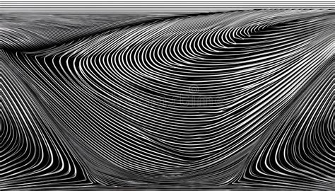 Psychedelic Wave Optical Illusion A Striking Abstract Vector With Black And White Distortions