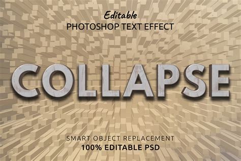 Collapse Photoshop Editable Text Effect Graphic By IYIKON Creative Fabrica