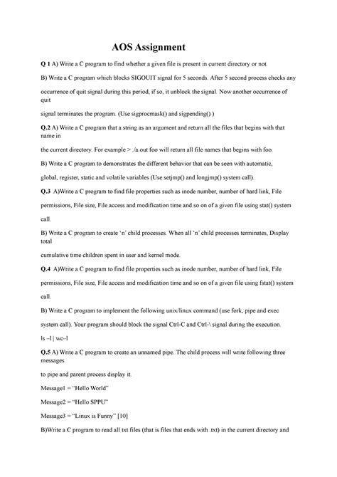 aos assigement aos assignment q 1 a write a c program to find whether a given file is present