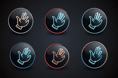 Hand Cursor Icon Set Click Icon Vector Hand Click Pointer Premium Ai