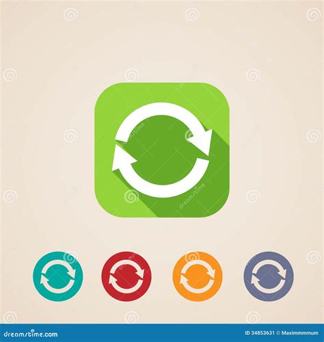 Flat Icons For Web And Mobile Applications With Reload Arrows Stock Vector Illustration Of
