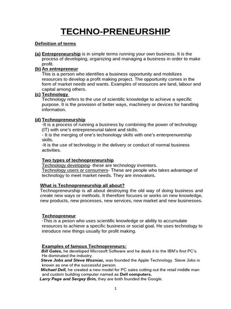 Technopreneurship 1 Pdf Business Ethics Entrepreneurship Technopreneurship 1 Pdf Business Ethics Entrepreneurship