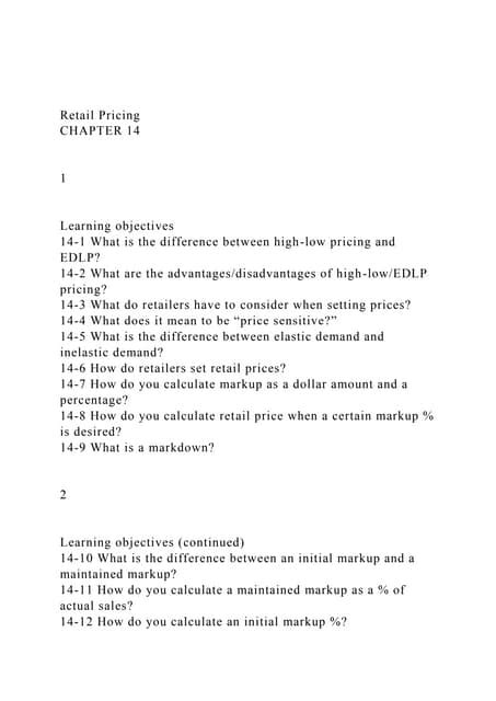 Retail Price Markup Ppt
