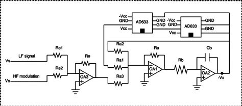 Circuit Used In The Analog Simulations Of The Overdamped Duffing Download Scientific Diagram