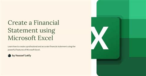Create A Financial Statement Using Microsoft Excel
