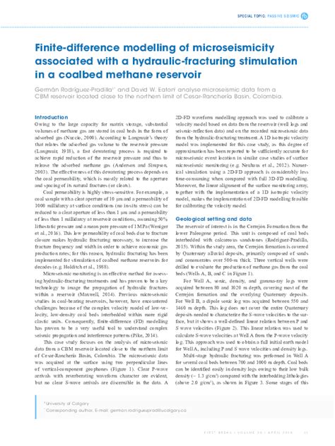Pdf Finite Difference Modelling Of Microseismicity Associated With A Hydraulic Fracturing