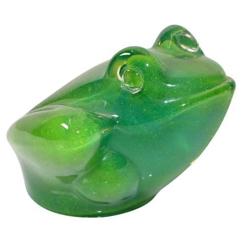 Exbor Green Glass Abstract Frog Figure For Sale At 1stdibs