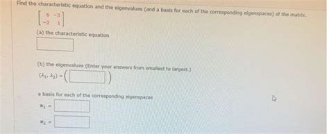 Solved Find The Characteristic Equation And The Eigenvalues