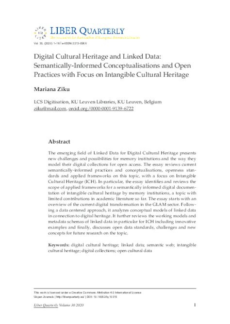 Pdf Digital Cultural Heritage And Linked Data Semantically Informed Conceptualisations And