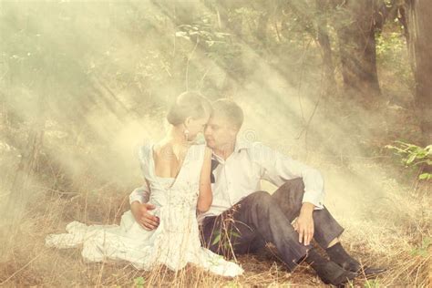 Couple In A Forest Stock Image Image Of Fashion Boyfriend 36017267