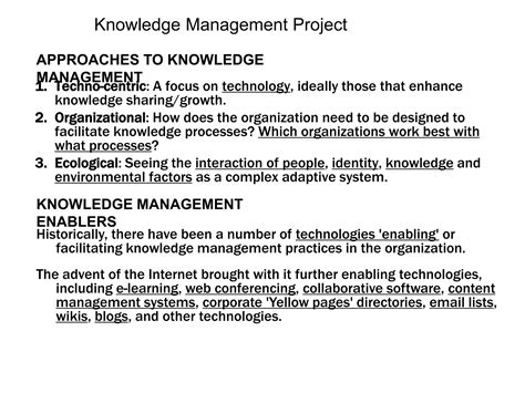 knowledge management project ppt