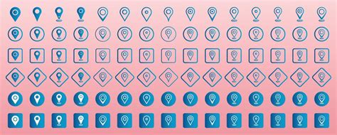 set of location pin icons location icon map marker pointer icon set
