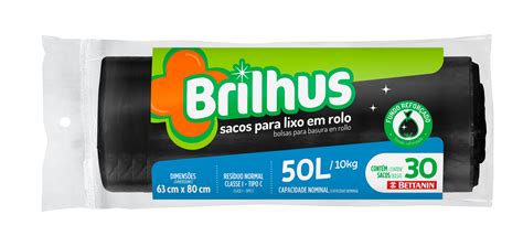 Saco Para Lixo Em Rolo Brilhus 50lt 30 Sacos Donizete Distribuidora