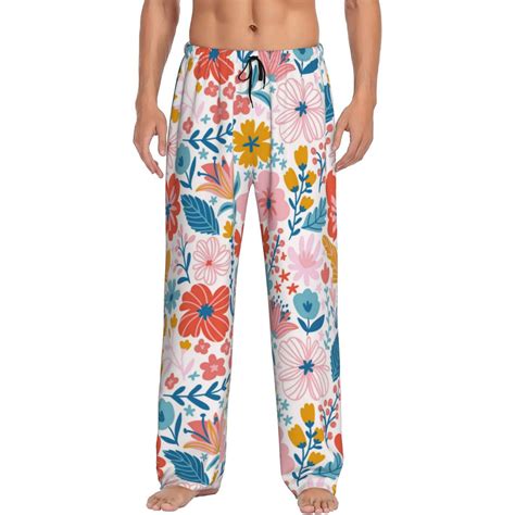 Haiem Floral Ditsy Mens Pajama Pants Ultra Lightweight Pjs Bottoms