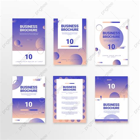 기하학적 추상 모양 보라색 일러스트 그라데이션 브로슈어 템플릿 Psd 다운로드 디자인 자료 다운로드