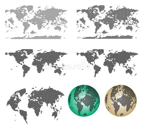 A Realistic Horizontal Or Vertical Strip Line World Map Just Glove
