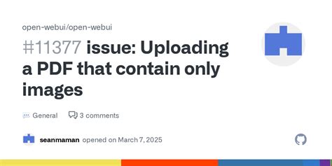 Issue Uploading A Pdf That Contain Only Images · Open Webui Open Webui · Discussion 11377 · Github