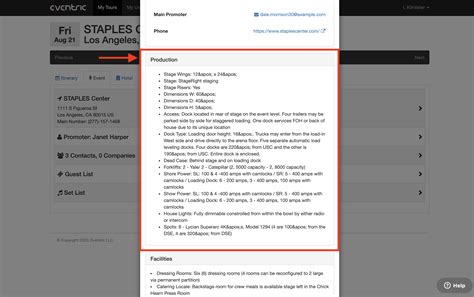 About Production Eventric Support