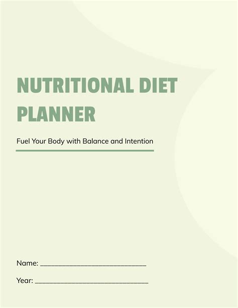 Free Nutritional Diet Planner Template To Edit Online
