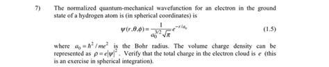 Solved The Normalized Quantum Mechanical Wavefunction For An Chegg