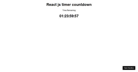 React Js Timer Countdown Codesandbox
