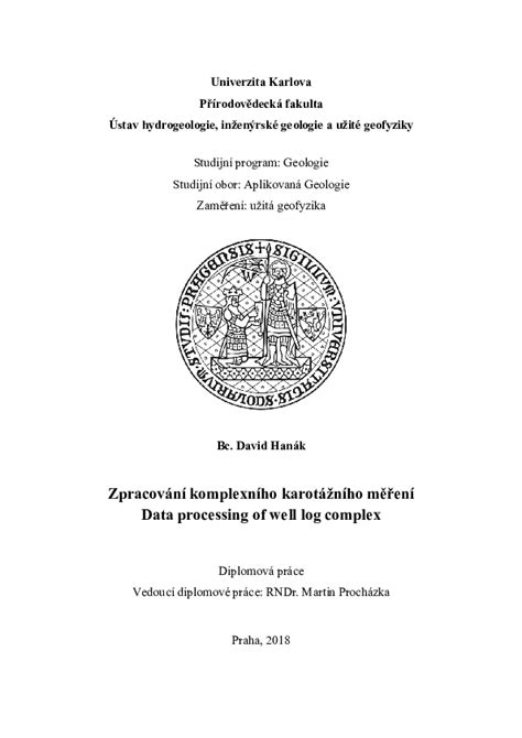 Pdf Data Processing Of Well Log Complex