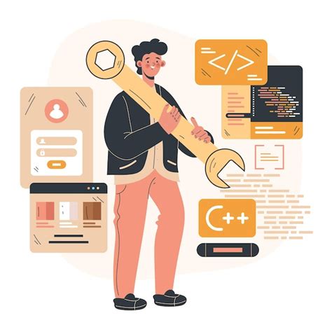 Premium Vector Program Construction Coding Development Software Conceept