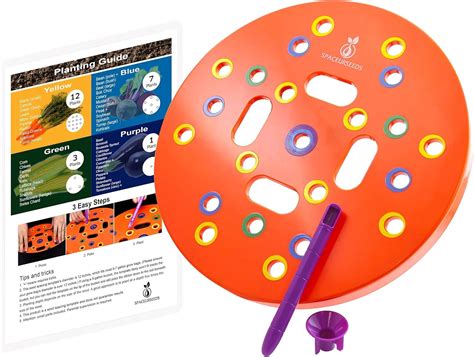 Round Seed Planting Template By Patented Color Coded Garden Spacing