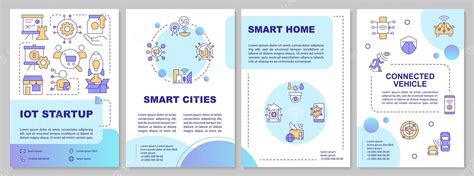 Premium Vector Iot Startup Blue Brochure Template