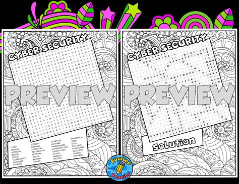 Cyber Security Word Search Puzzle Activity With Colouring Computer Science Teaching Resources