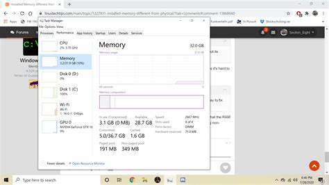 Installed Memory Different From Physical Cpus Motherboards And