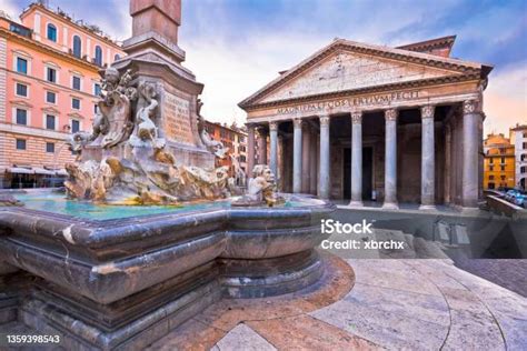 로마의 영원한 도시 로마의 극적인 하늘전망 로마의 영원한 도시에서 판테온 고대의 랜드 마크 0명에 대한 스톡 사진 및 기타 이미지 Istock