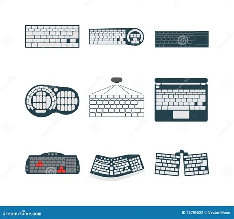 Keyboard Vector Icons Set Stock Vector Illustration Of Laptop 73709022