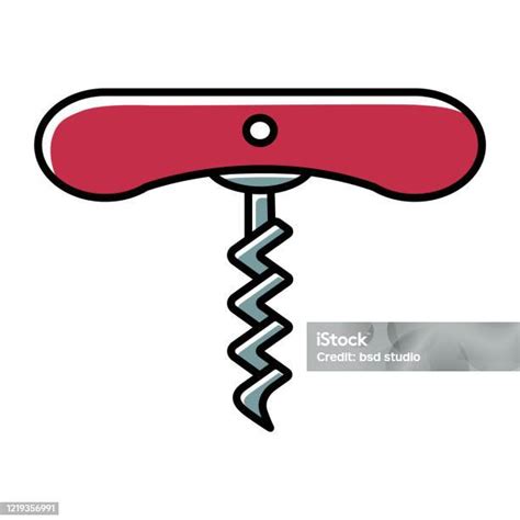 나선형 아이콘 와인 코르크 나사 병 개방 도구 바만 및 소믈리에 장비 바 레스토랑 알코올 음료 장치 코르크 리무버 격리 벡터 일러스트레이션 강철에 대한 스톡 벡터 아트 및