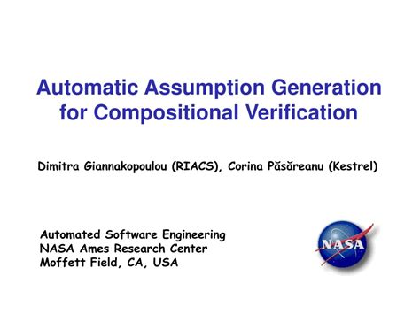 Ppt Automatic Assumption Generation For Compositional Verification Powerpoint Presentation