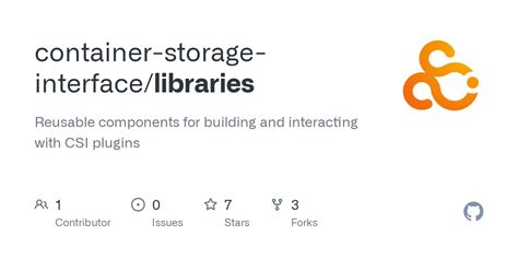 GitHub Container Storage Interface Libraries Reusable Components For Building And Interacting