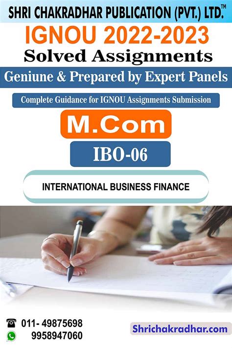 IGNOU IBO 6 Solved Assignment 2022 23 Shri Chakradhar Publication Private Limited