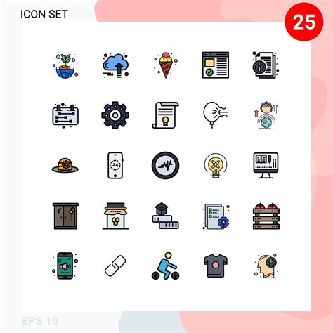 Set Of 25 Modern Ui Icons Symbols Signs For Development Coding Growth