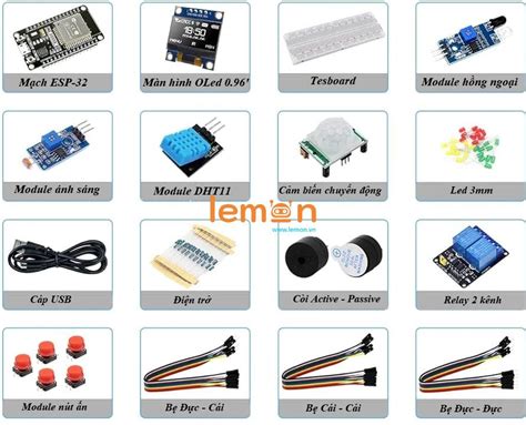 Bộ Kit Học Tập Wifi Esp32 Iot Starter Kit Kèm Tài Liệu Bộ Thực Hành