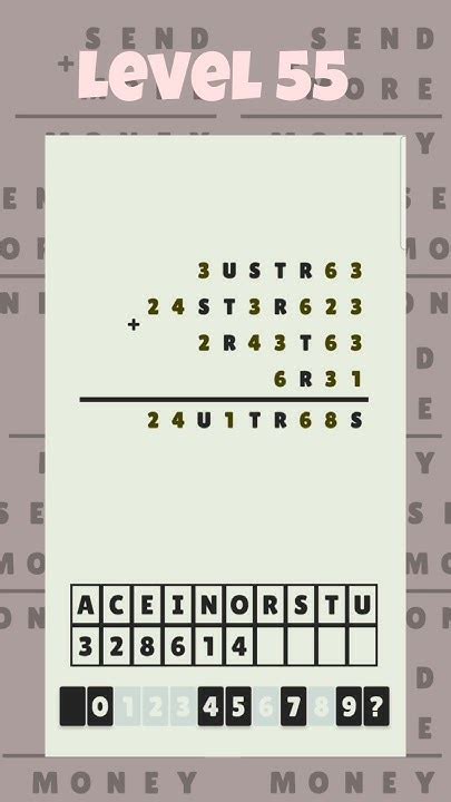 Level 55 Cryptarithm Android Game Math Cryptarithm Youtube Level 55 Cryptarithm Android Game Math Cryptarithm Youtube